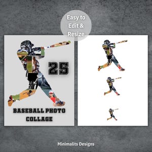 Baseball Photo Collage, Editable Canva Template, Baseball Canva Frame ...