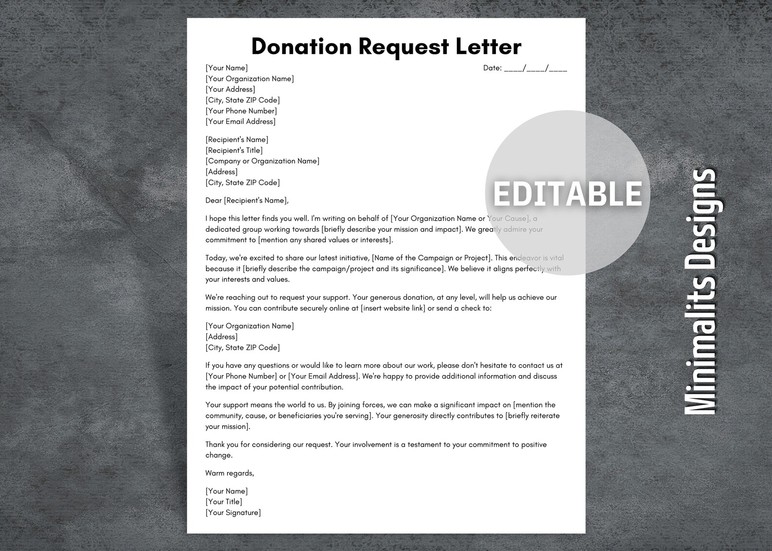 Donation Request Letter, Printable Donation Letter Template ...