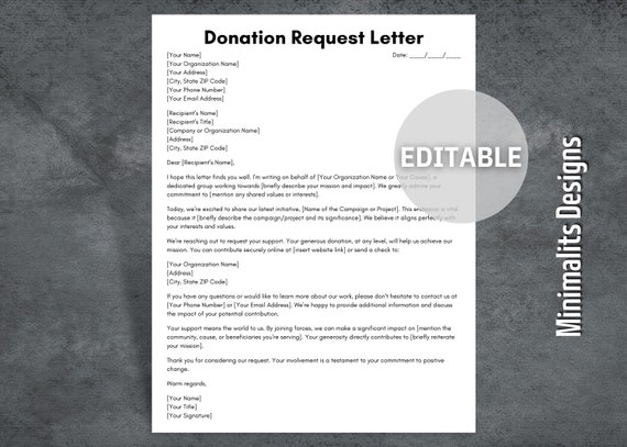Fundraising Donation Request Letter Template