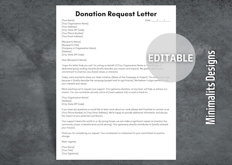 Donation Request Letter, Printable Donation Letter Template ...