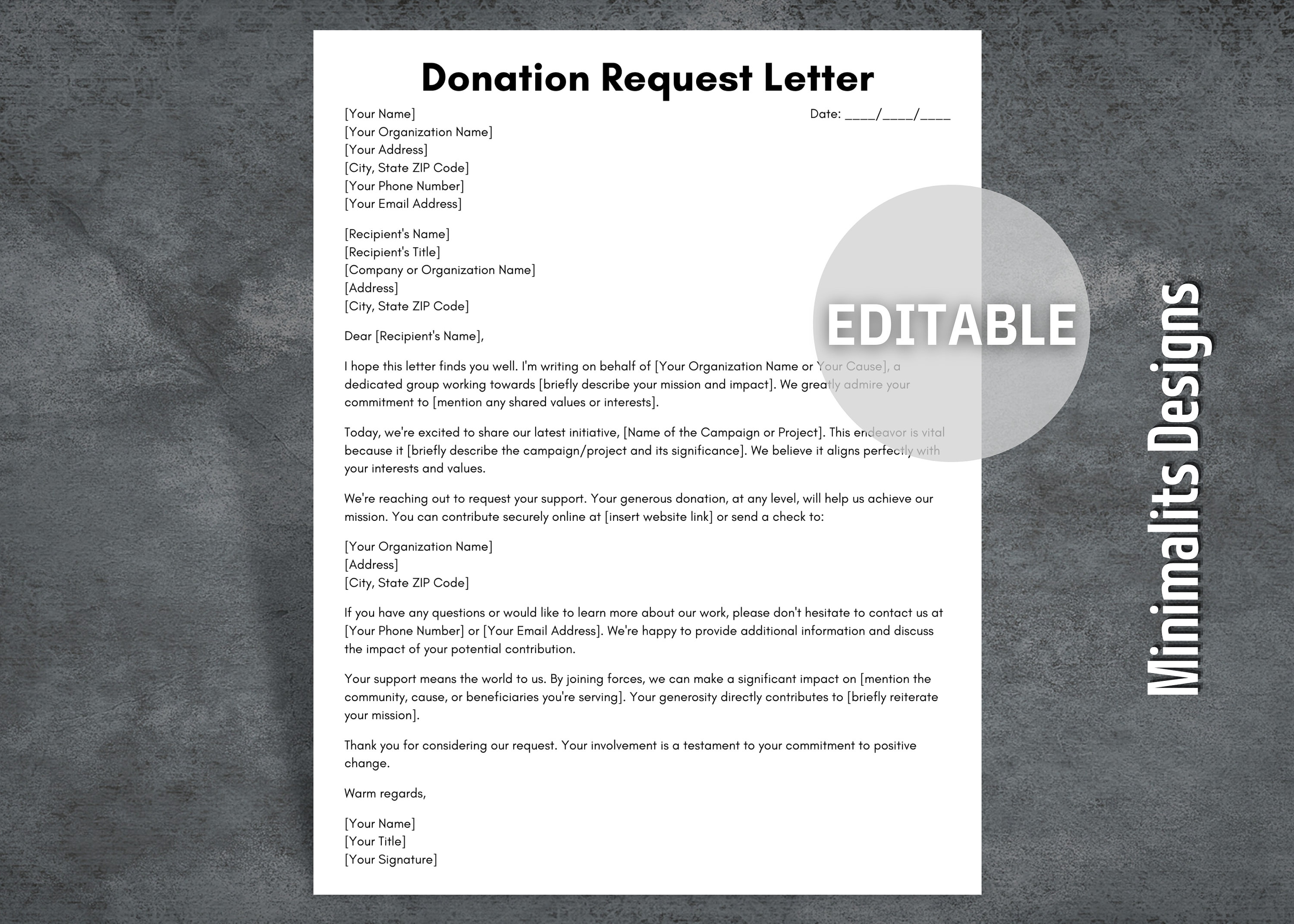 Donation Request Letter, Printable Donation Letter Template ...
