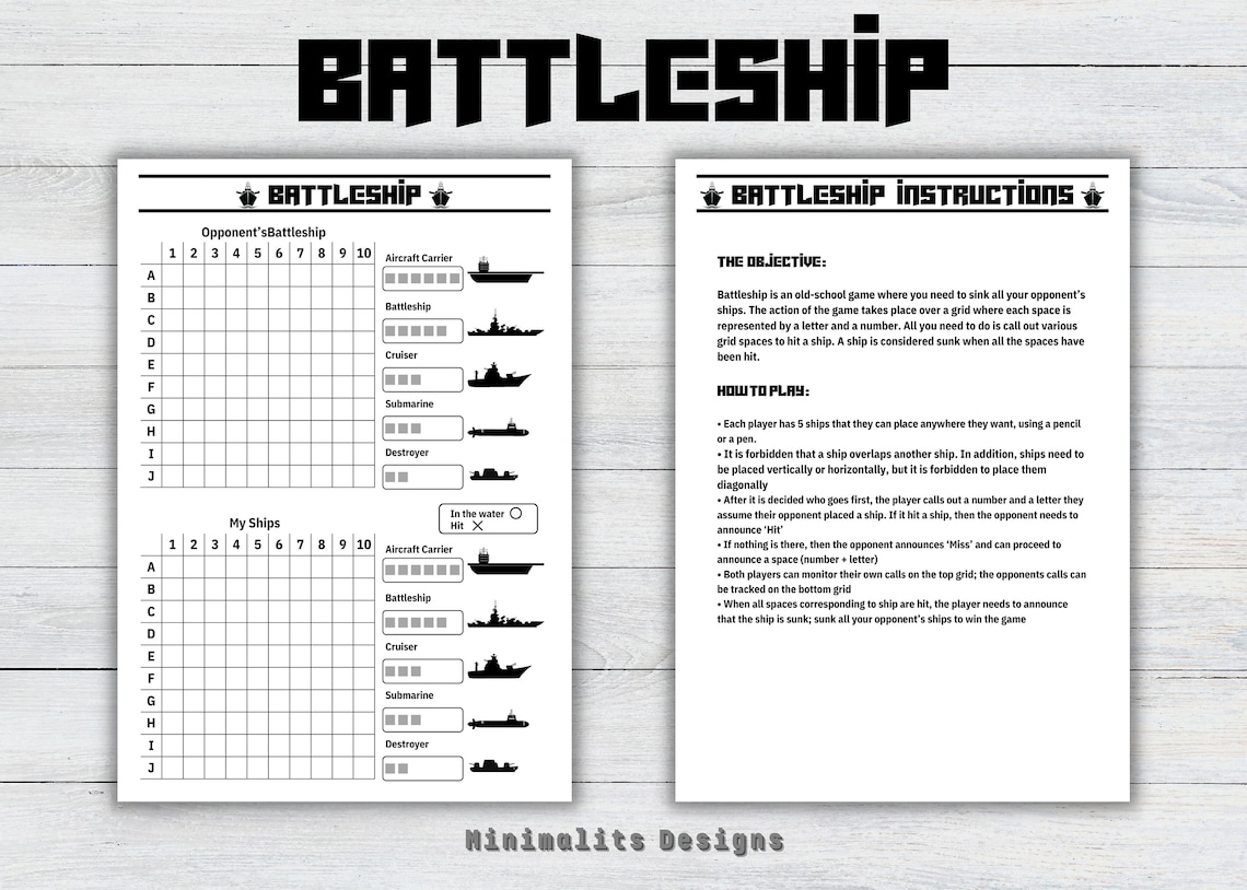 Battleship Game, Battleship Board Game, Battleship Paper Game, Road ...