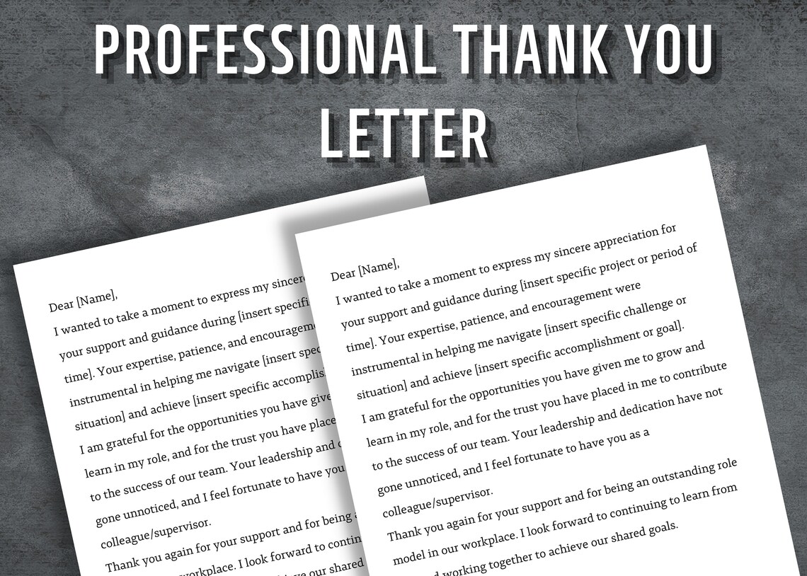 Professional Thank You Letter Printable Thank You Letter - Etsy