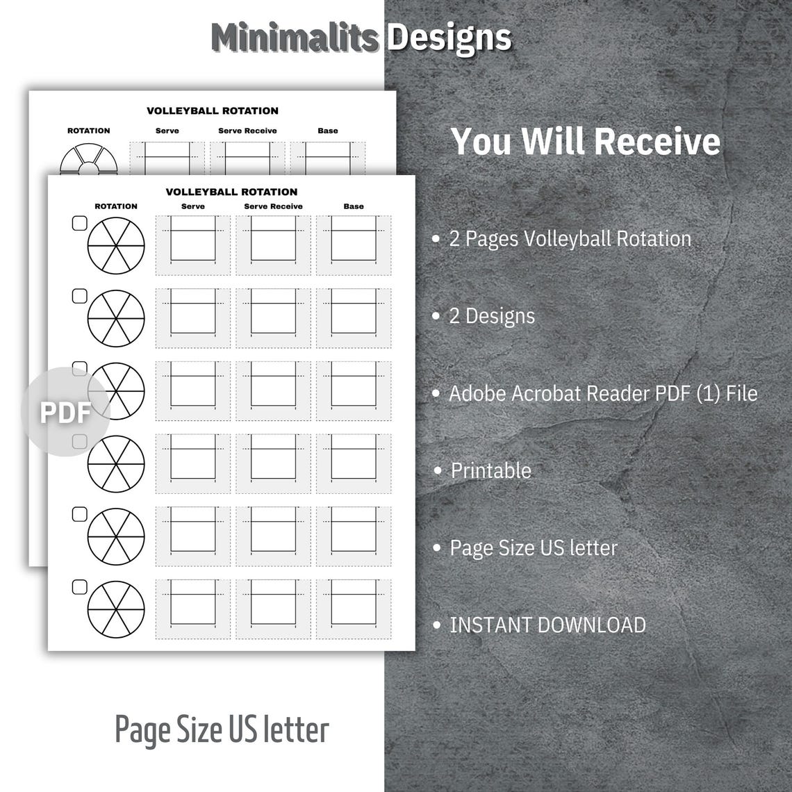 Volleyball Rotation Template, Volleyball Rotation Lineup Sheet ...