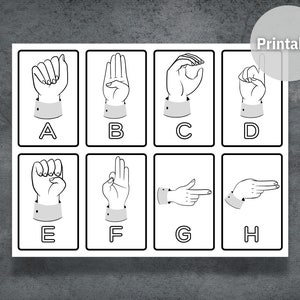 ASL Flashcards, Preschool Flashcards, Printable Montessori Cards, Sign ...
