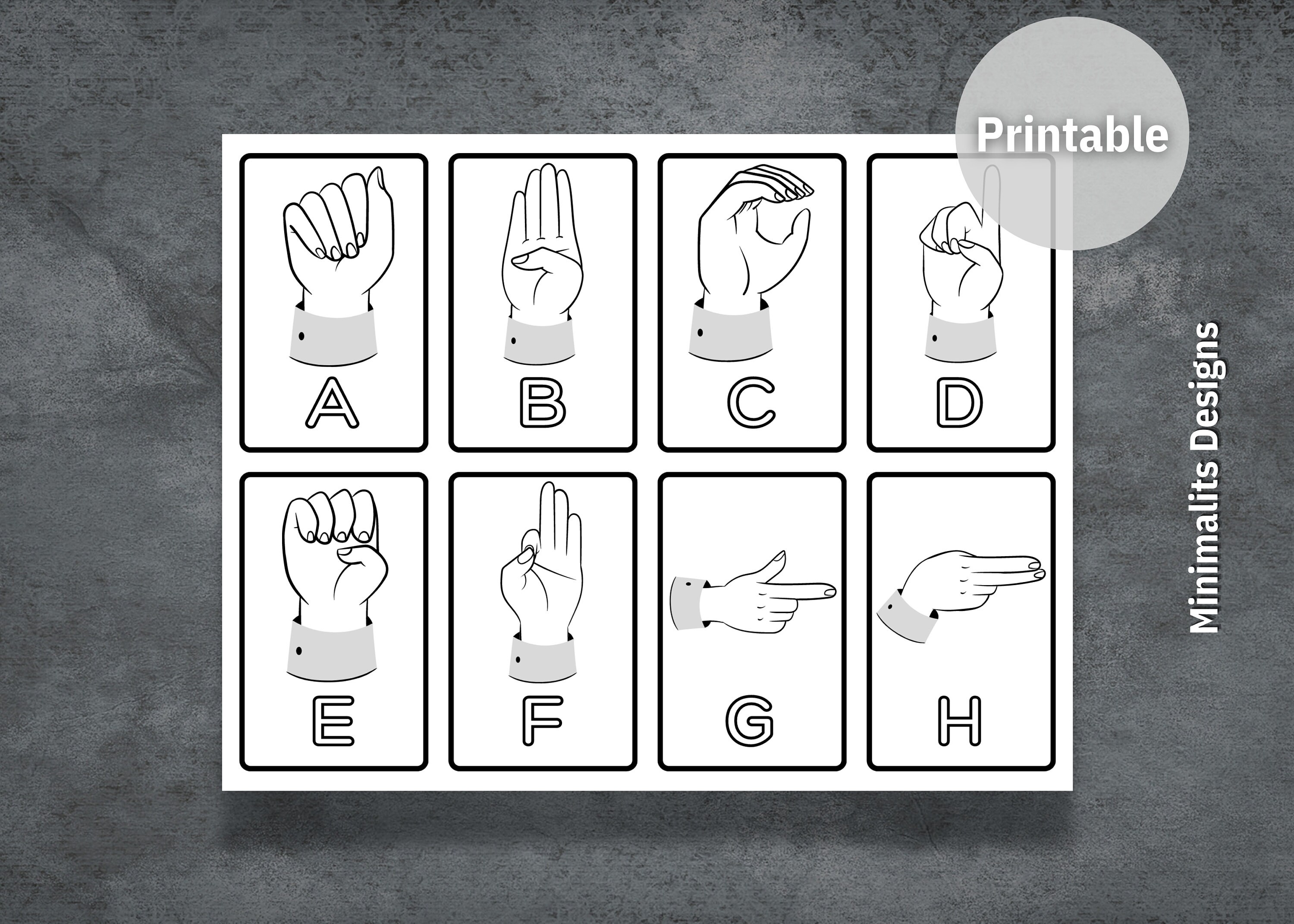 ASL Flashcards, Preschool Flashcards, Printable Montessori Cards, Sign ...