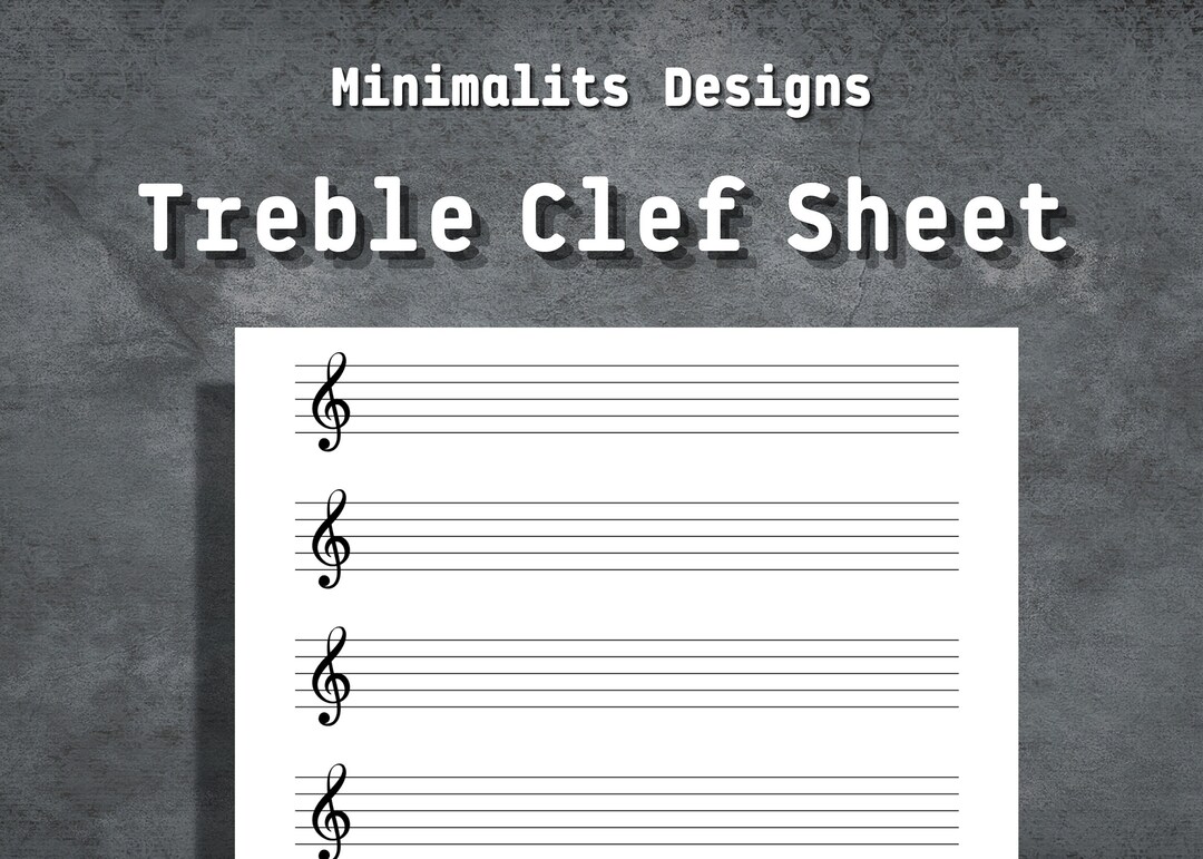 Treble Clef Sheet Music Sheet Blank Music Treble Clef - Etsy