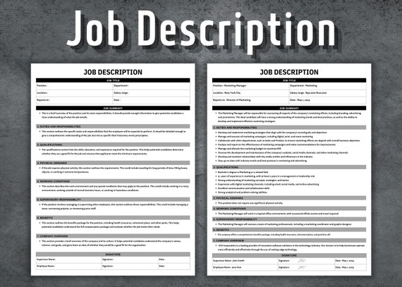 Job Description Form Template Beautiful 47 Hr Job FREE 19+ Job