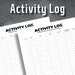 Activity Log, Follow-up Template, Activity Tracker, Daily Activities ...