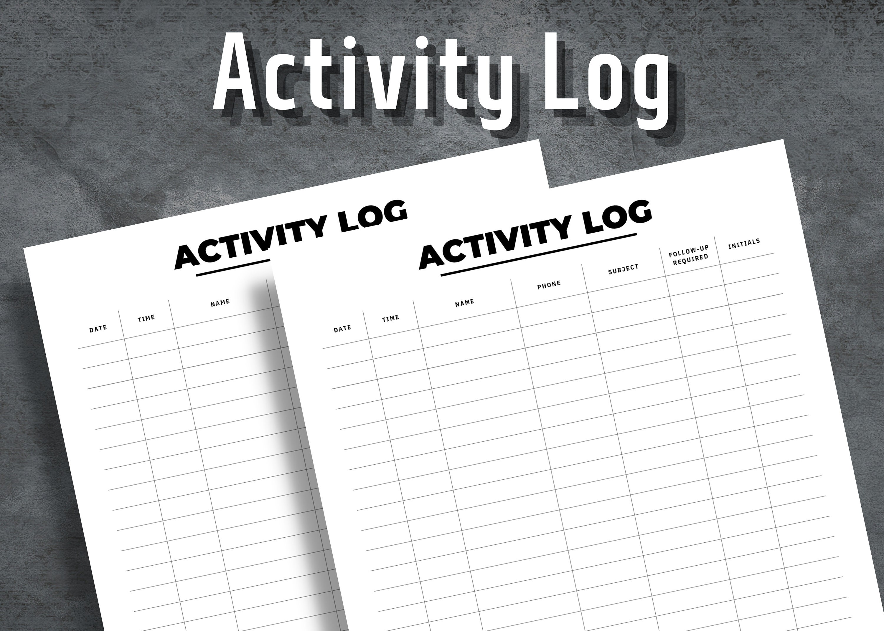 Activity Log, Follow-up Template, Activity Tracker, Daily Activities, Printable Activity Log ...