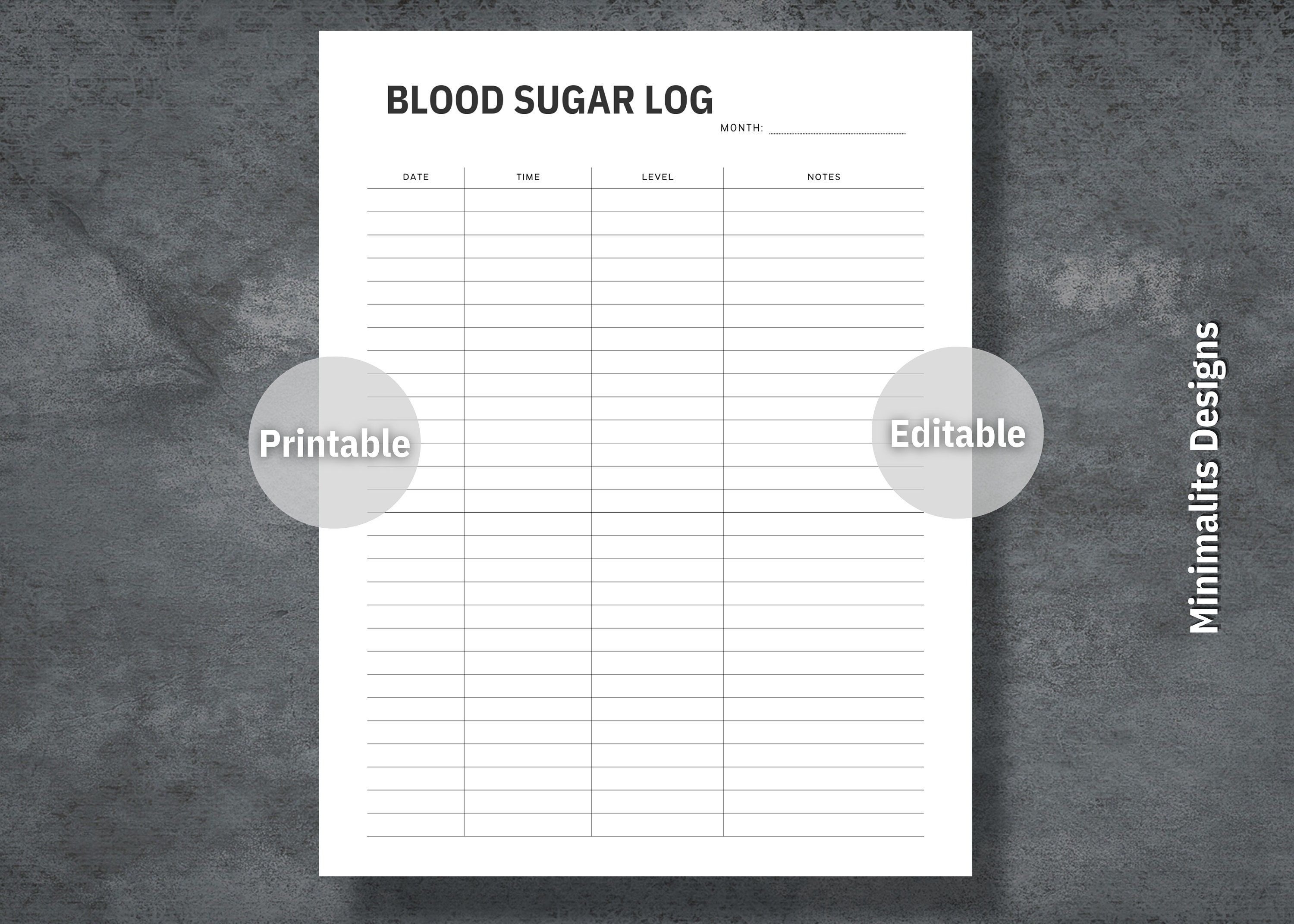 Blood Sugar Log, Diabetes Tracker, Blood Glucose Tracker, Printable ...