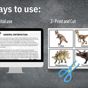 Dinosaurs Flash Cards, Montessori Flash Cards, Printable Cards ...