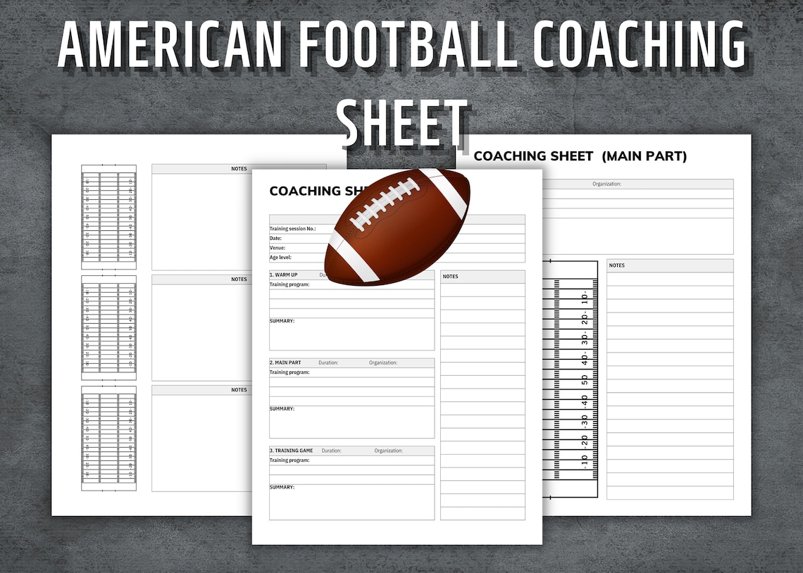 American Football Coaching Sheet, Football Practice Plan, Football Game ...