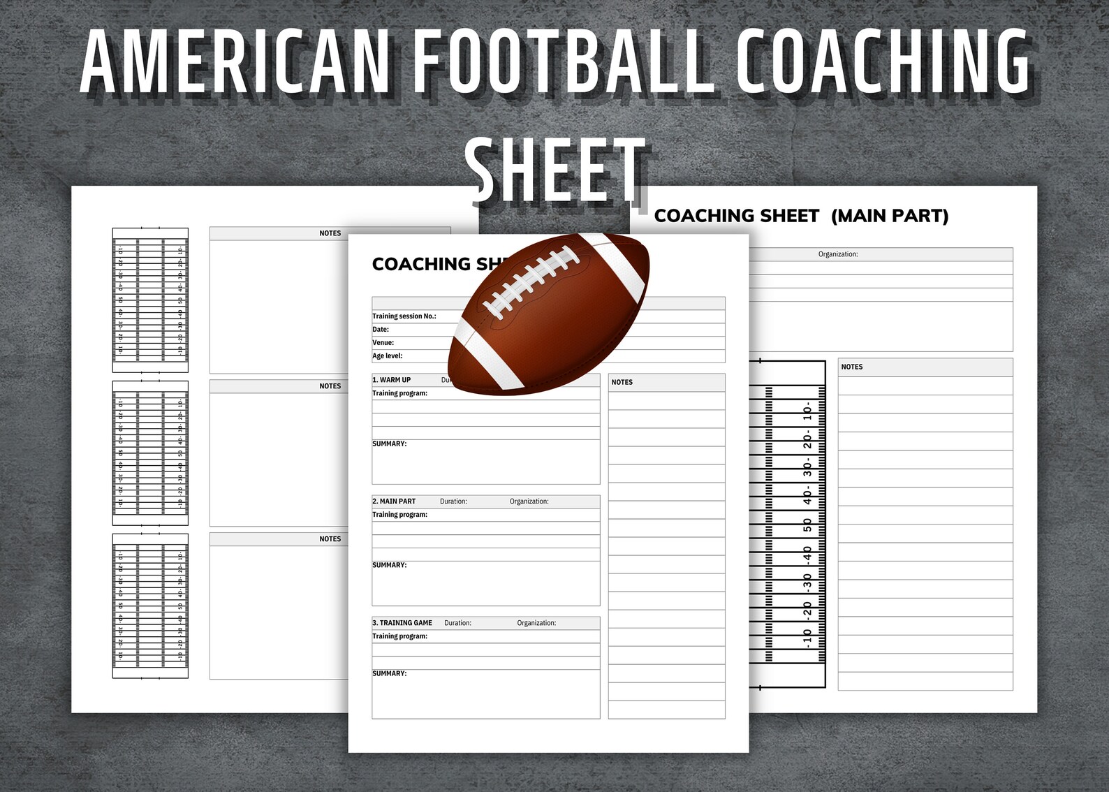 American Football Coaching Sheet, Football Practice Plan, Football Game ...