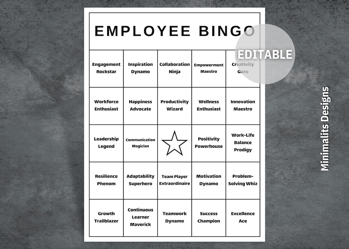 Employee Bingo Cards, Printable Employee Bingo Template, Human ...