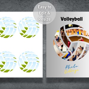 Volleyball Photo Collage, Editable Canva Template, Volleyball Canva ...