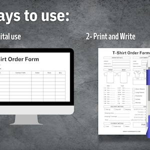 T-shirt Order Form, Custom Order Form, Shirt Order Form Template ...