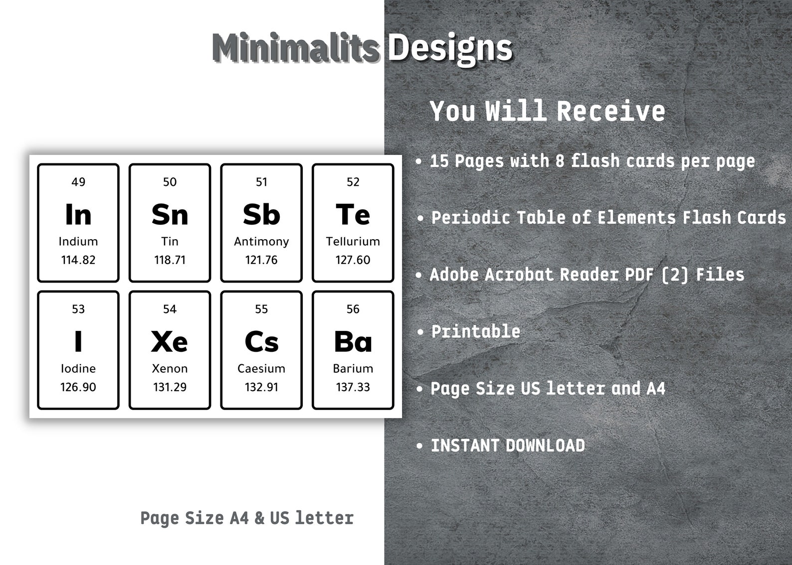 Periodic Table of Elements, Chemistry Flash Cards, Periodic Table of ...