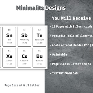 Periodic Table of Elements, Chemistry Flash Cards, Periodic Table of ...