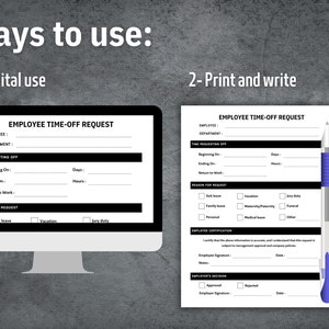 Employee Time-off Request, Paid Time off Request, Vacation Request ...
