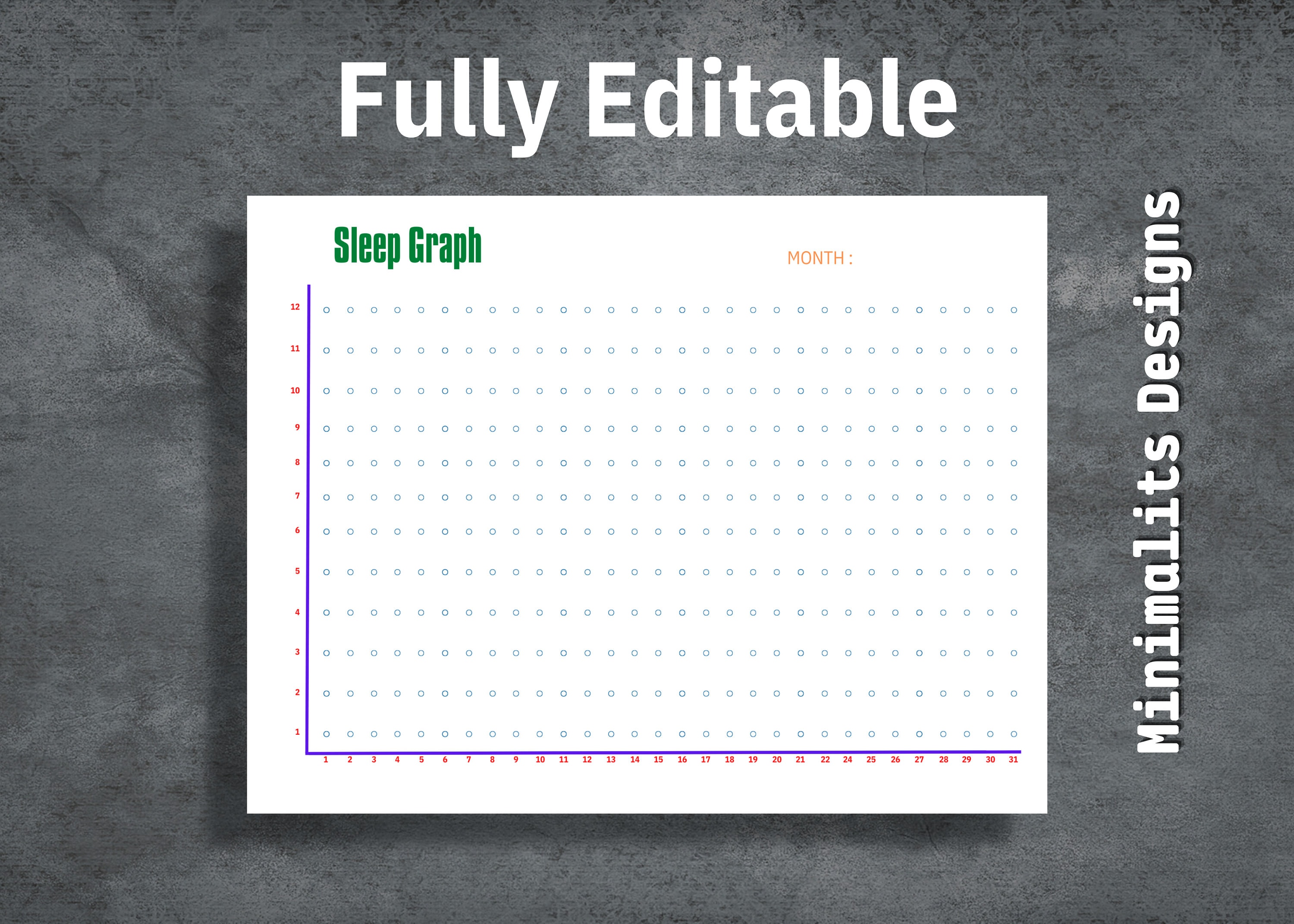 Sleep Tracker, Sleep Chart, Printable Sleep Graph, Sleep Journal ...