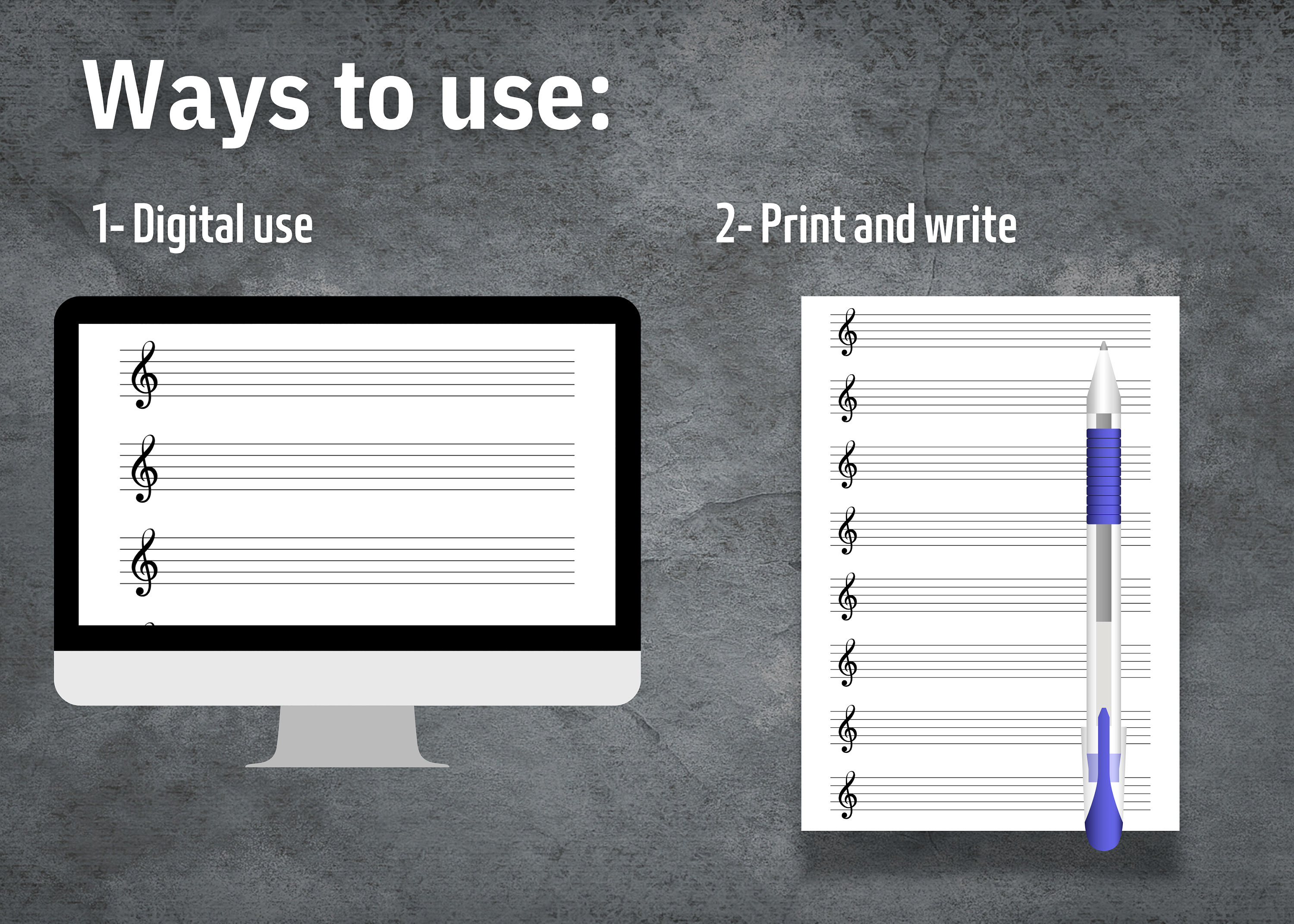 Treble Clef Sheet, Music Sheet, Blank Music Treble Clef, Printable ...