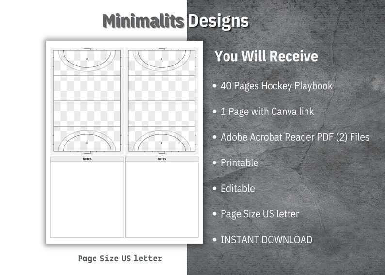 Hockey Playbook Template, Printable Blank Hockey Diagrams, Canva ...