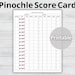Pinochle Score Card, Pinochle Game, Pinochle Scoresheet, Printable ...