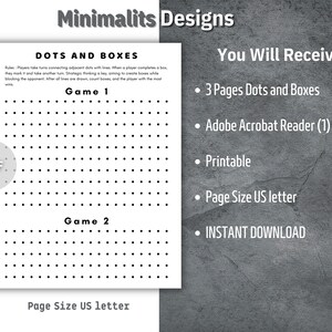 Dots and Boxes Game, Printable Dots Game, Classic Board Game, Printable ...