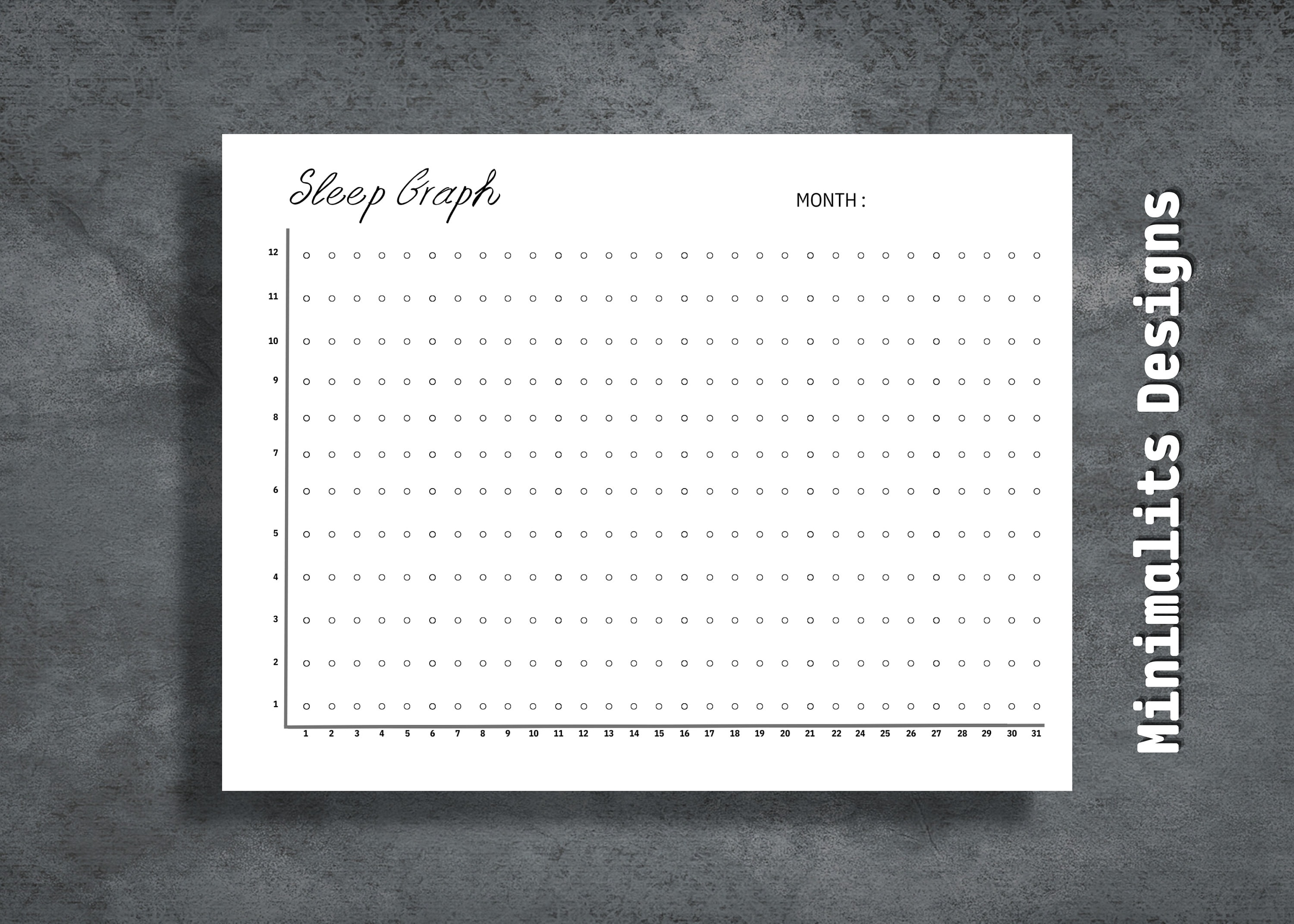 Sleep Tracker, Sleep Chart, Printable Sleep Graph, Sleep Journal ...