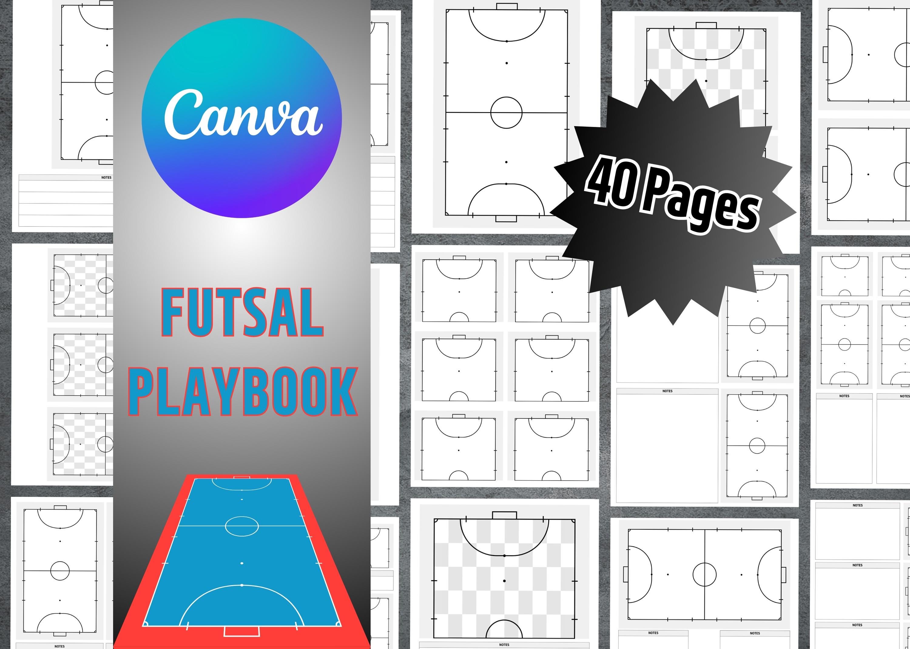 Futsal Playbook Template, Printable Blank Futsal Diagrams, Canva ...
