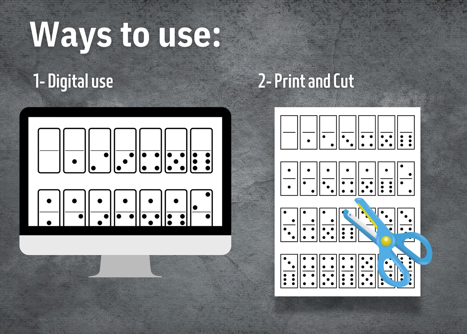 Printable Domino Set, Dominoes Template Set, Printable Dominoes, Domino ...
