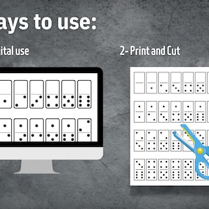 Printable Domino Set, Dominoes Template Set, Printable Dominoes, Domino ...