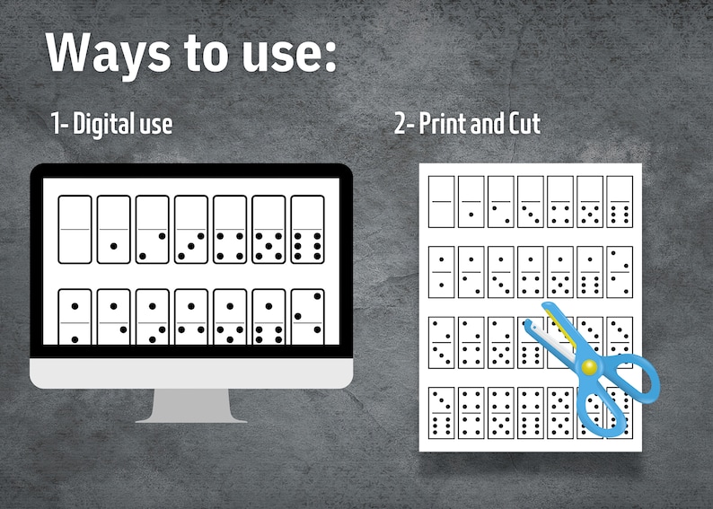 Printable Domino Set, Dominoes Template Set, Printable Dominoes, Domino ...