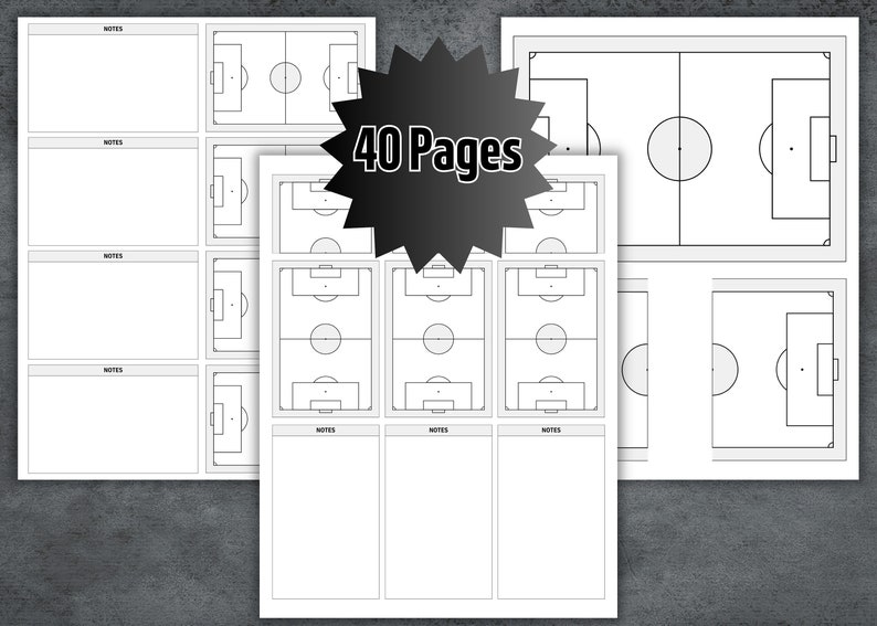 Football Playbook Template, Printable Blank Soccer Diagrams, Canva ...