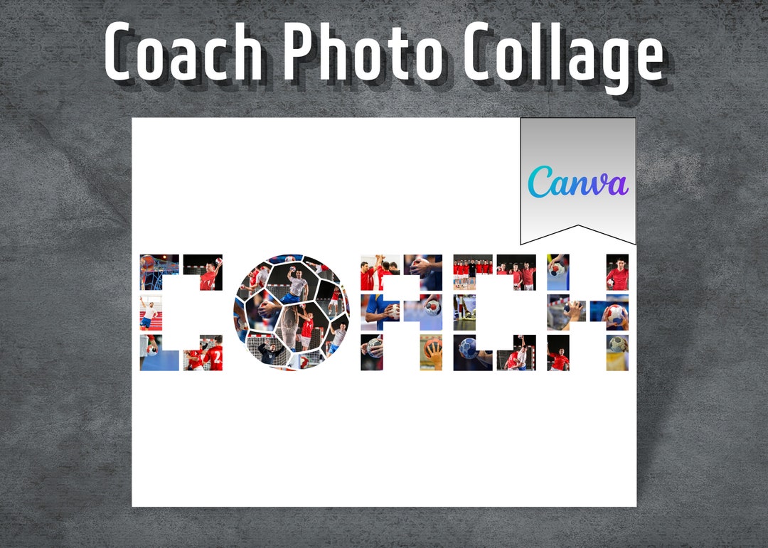 Handball Coach Photo Collage, Editable Canva Template, Handball Canva ...