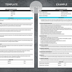 Job Description Template, Editable Job Description, Human Resources ...