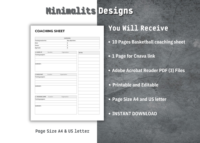 Basketball Coaching Sheet Basketball Practice Plan - Etsy