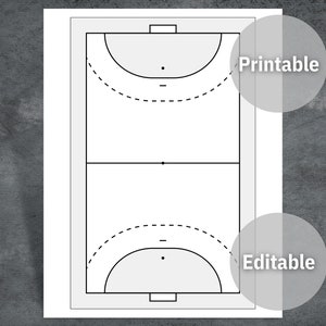 Handball Playbook Template, Printable Blank Handball Diagrams, Canva ...