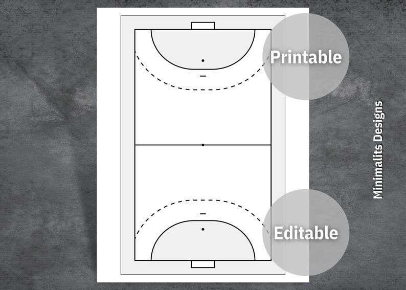 Handball Playbook Template, Printable Blank Handball Diagrams, Canva ...