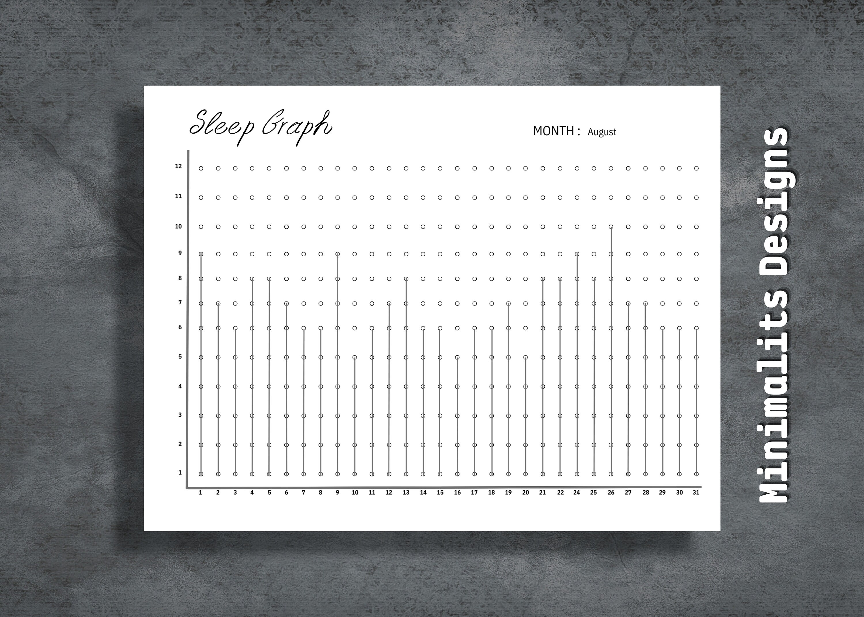 Sleep Tracker, Sleep Chart, Printable Sleep Graph, Sleep Journal ...
