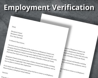 Employment Verification Letter, Employee Salary Verification Template ...