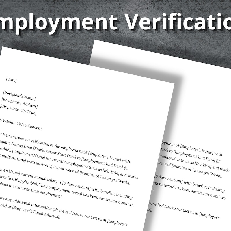 Employee Verification Letter - Etsy