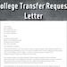 College Transfer Request Letter, Printable College Transfer Request ...