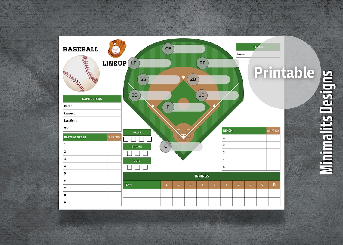 Baseball Lineup, Baseball Lineup Maker, Baseball Game Day Strategy ...
