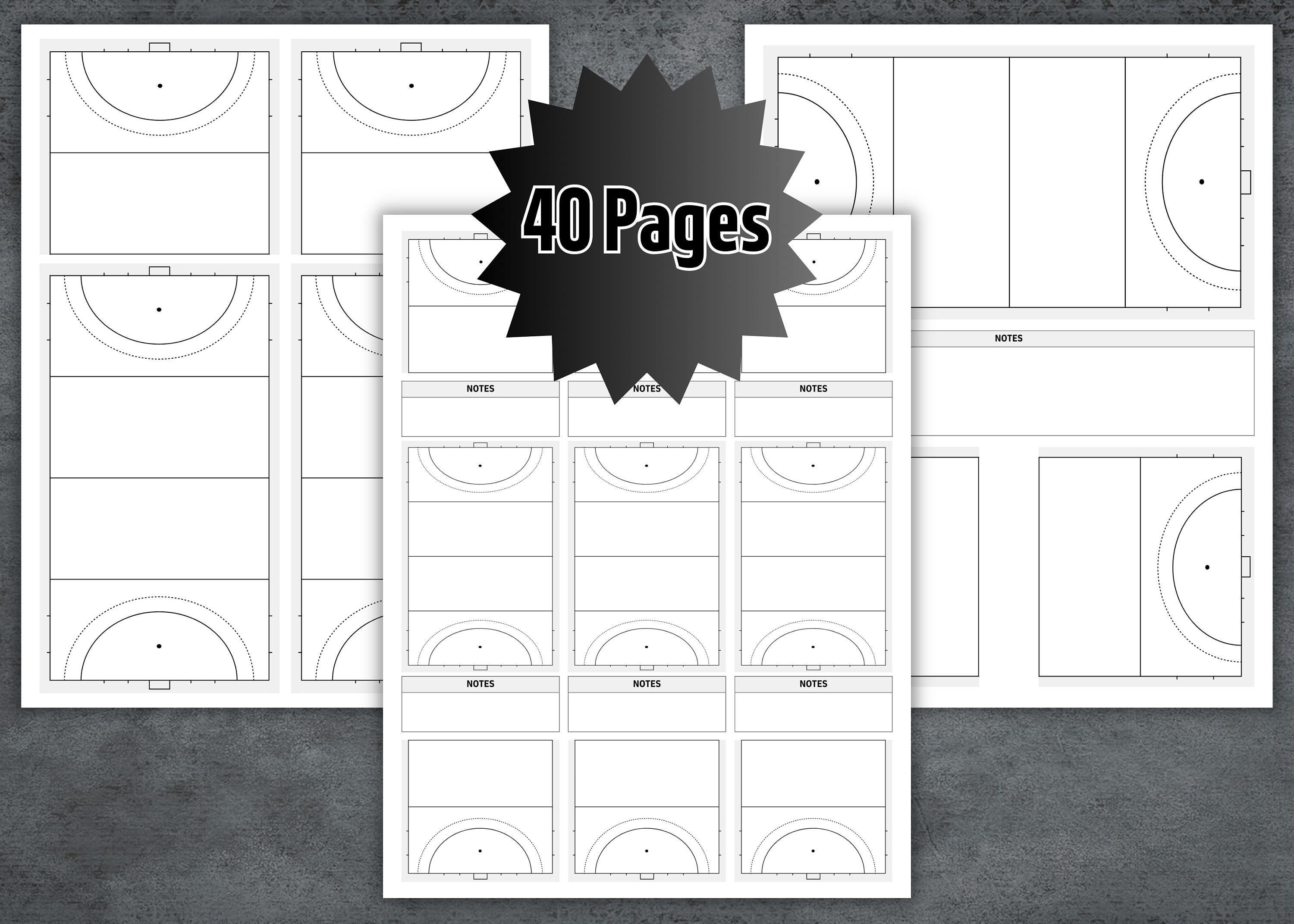 Hockey Playbook Template, Printable Blank Hockey Diagrams, Canva ...