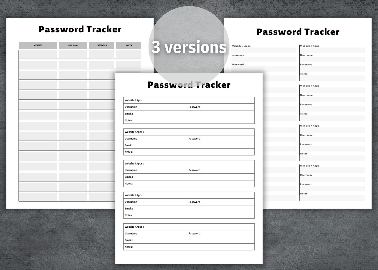 Password Tracker, Password Log, Printable Password Tracker, Password ...