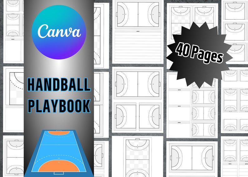 Handball Playbook Template, Printable Blank Handball Diagrams, Canva ...