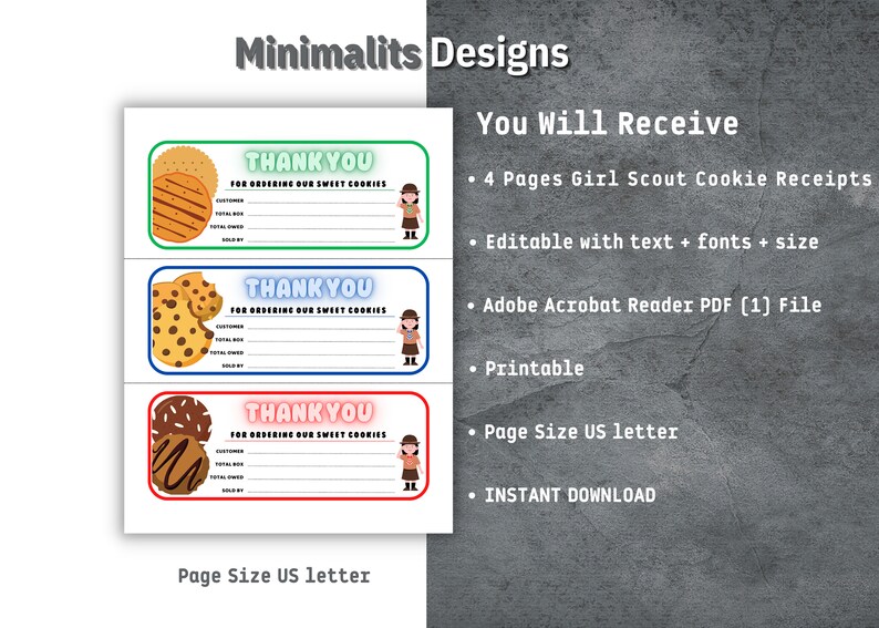 Girl Scout Cookie Receipts, Girl Scout Cookie Sales, Girl Scout Cookie ...