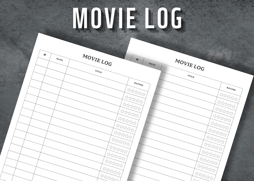 Movie Log, Movie Tracker, Printable Movie Log, Movie List, Movie Review ...